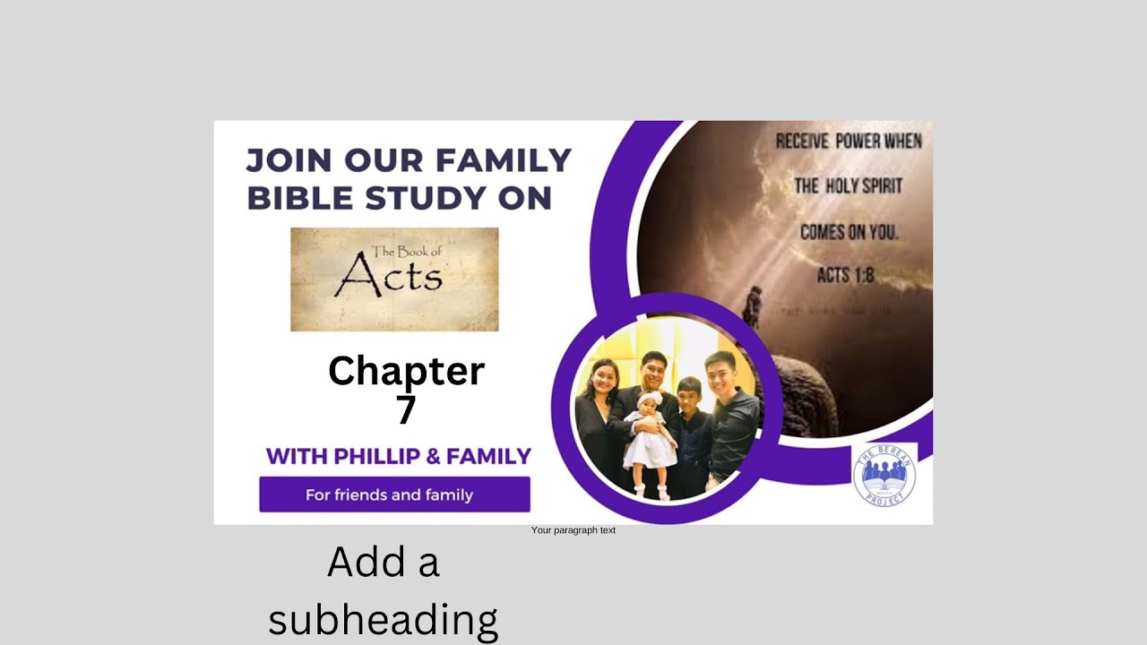 Family Bible Study on Book of Acts - Chapter 7 - YouTube