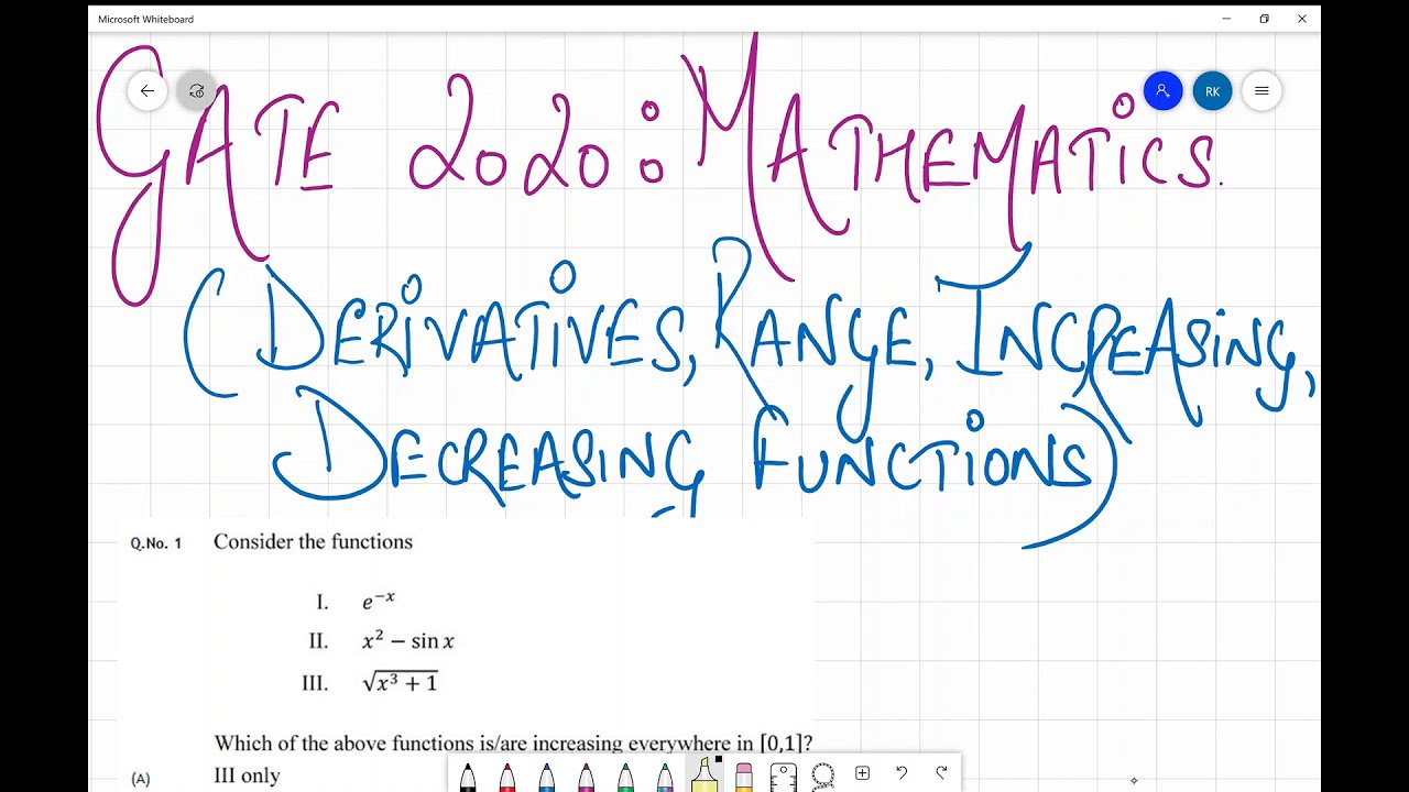 GATE 2020 - Engineering Mathematics - Calculus - Derivatives ...