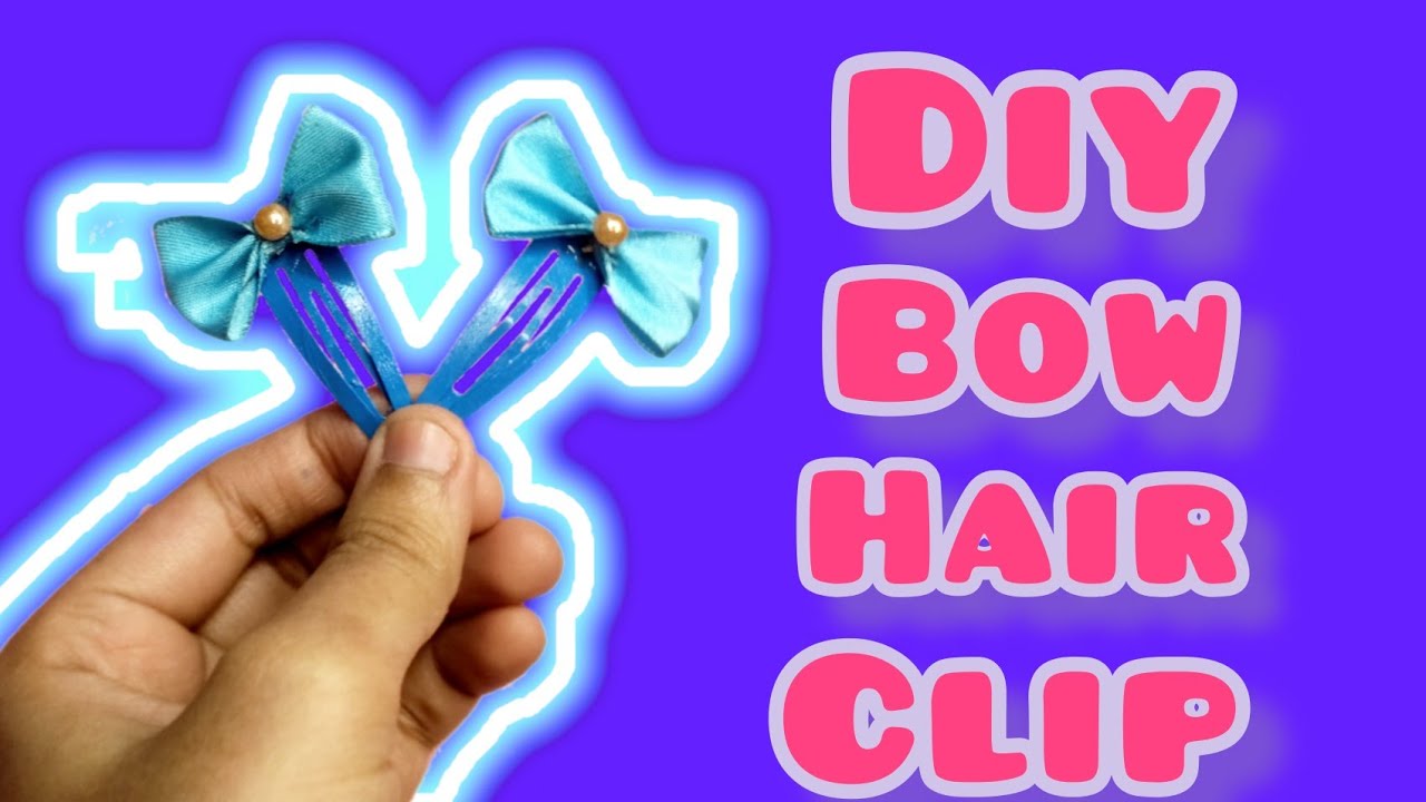 DIY BOW HAIR CLIP // HOW TO MAKE BOW WITH RIBBON // HAIR ACCESSORIES ...