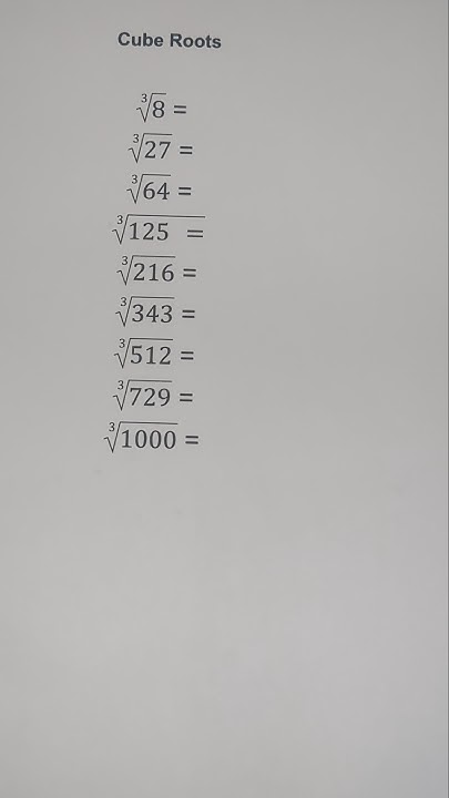 Cube Roots to 10 - YouTube
