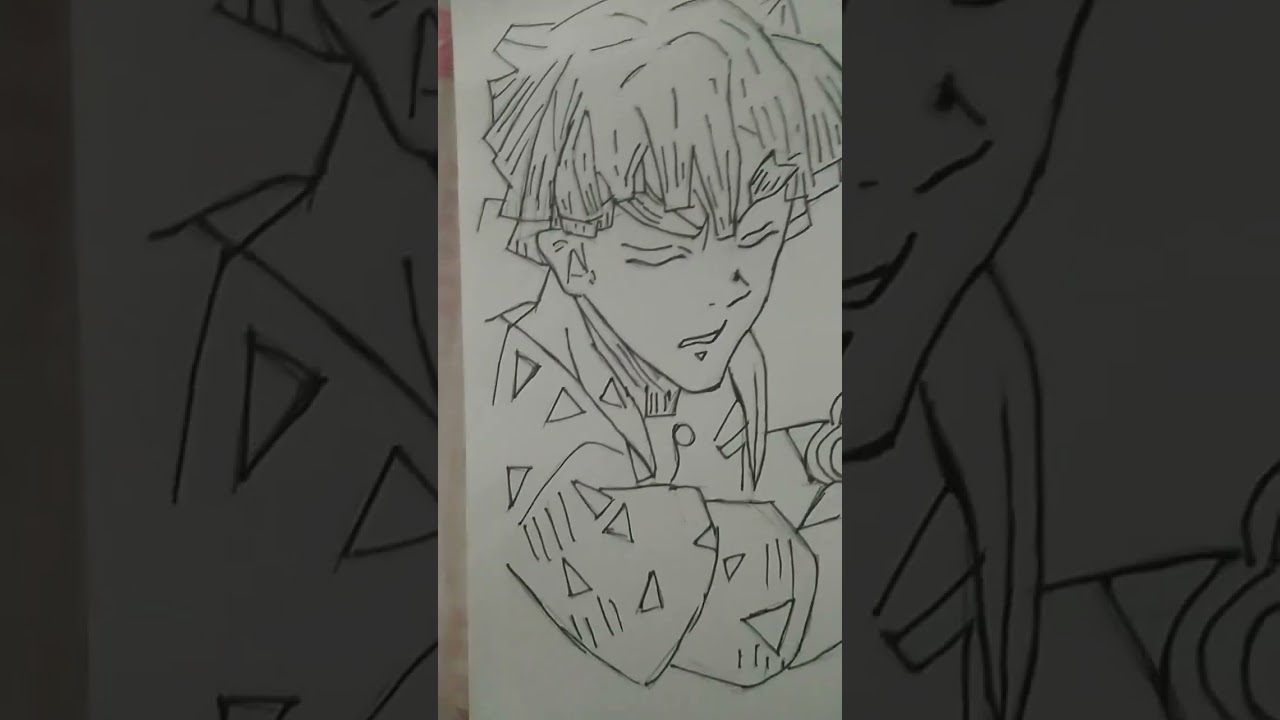 I drew zenitsu from demon slayer - YouTube