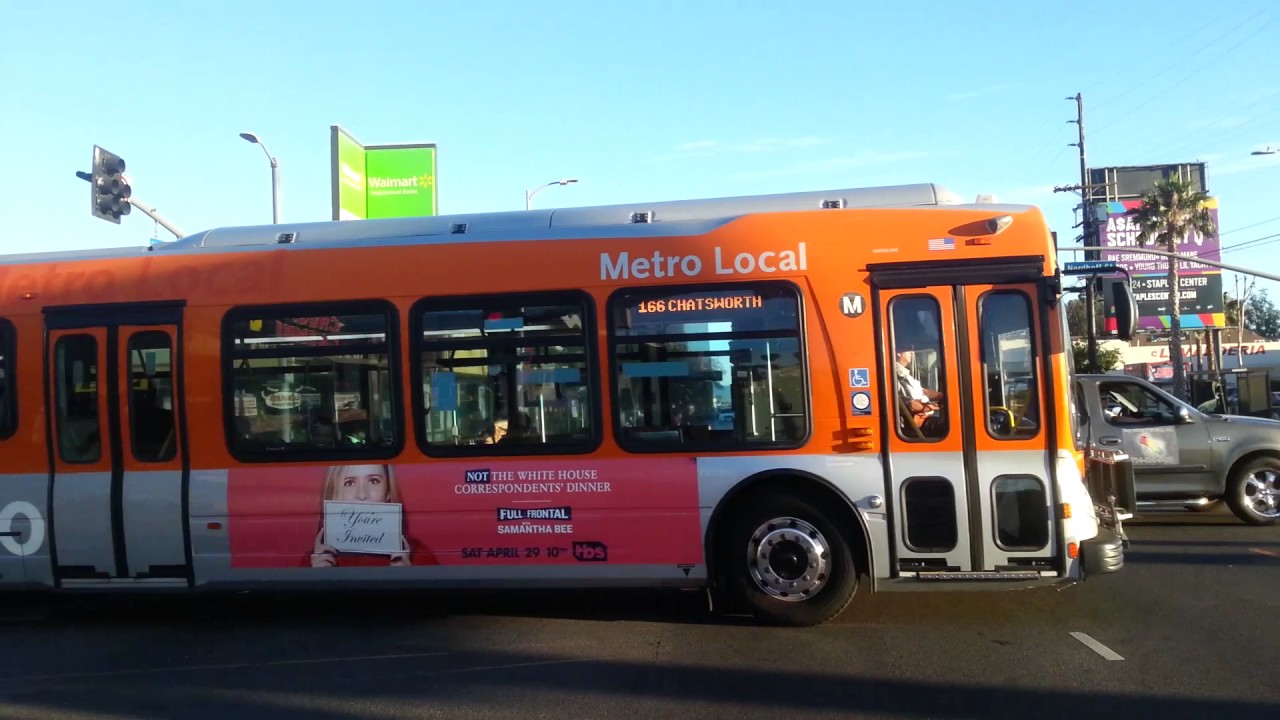 Metro Local Bus la 166 AND Metro rapid bus la 744 - YouTube