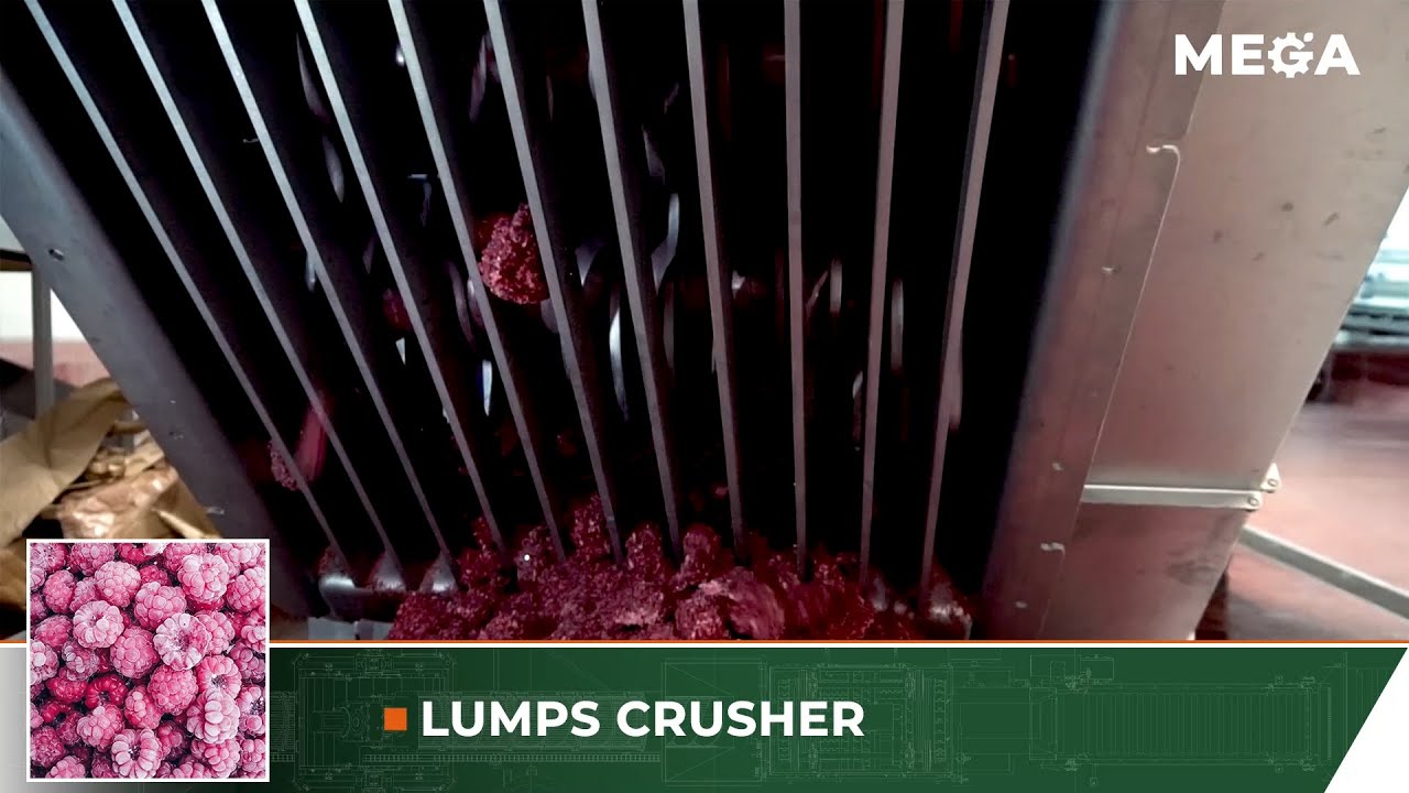 Frozen lumps of raspberry crusher - YouTube
