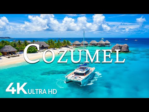 FLYING OVER COZUMEL (4K UHD) – Soothing Music Along With Beautiful Nature Video - 4K Video UHD #5