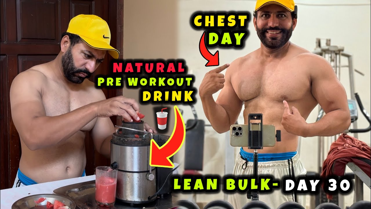 Natural Bodybuilding Lean Bulk Day 30 - Chest Day - Natural PreWorkout ...