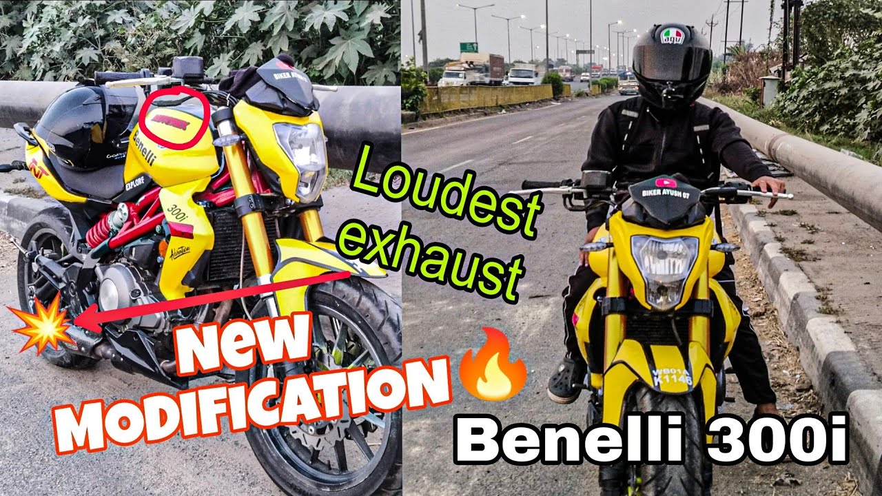Finally Apney Benelli 300i pe new modify 🔥 Loudest exhaust 💥 - YouTube