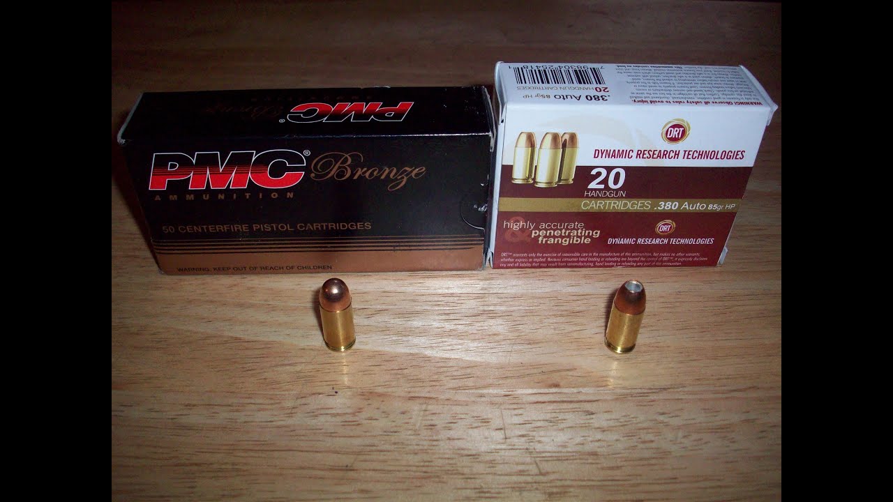 .380 Ammo Test, DRT Frangible Hollow Point Vs FMJ - YouTube