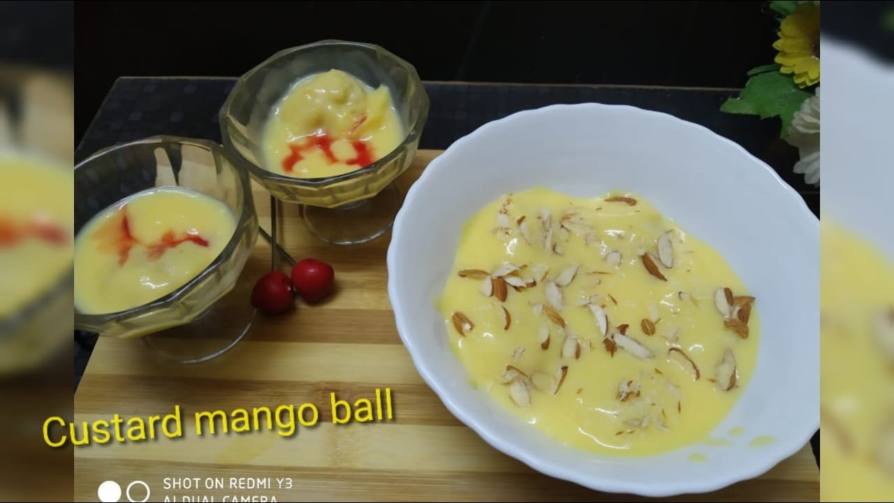CUSTARD MANGO BALL || DESSERT - YouTube