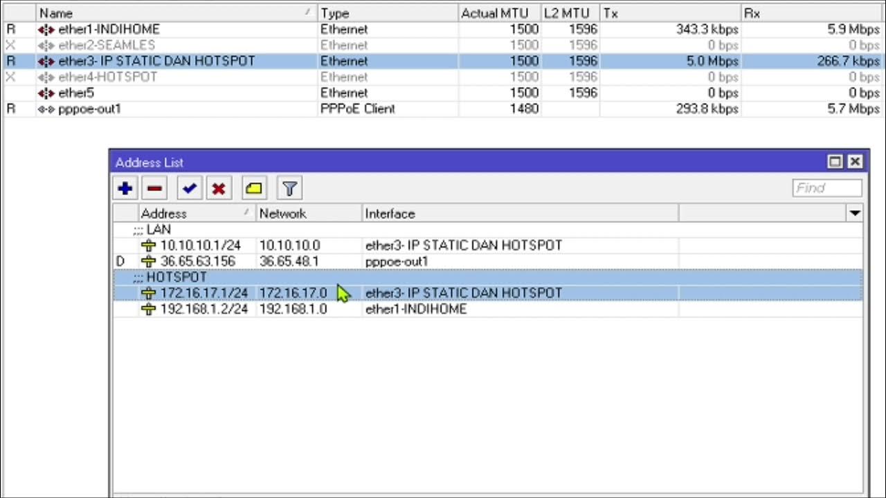 Seting Ip Static atau IP binding beda Segmen dengan IP hostpot dalam 1 Interface Mikrotik - YouTube