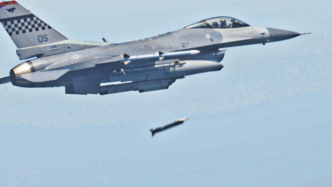 F-16 Fighter Jet in Action . Live Bomb Drop | U.S. Air Force Training ...