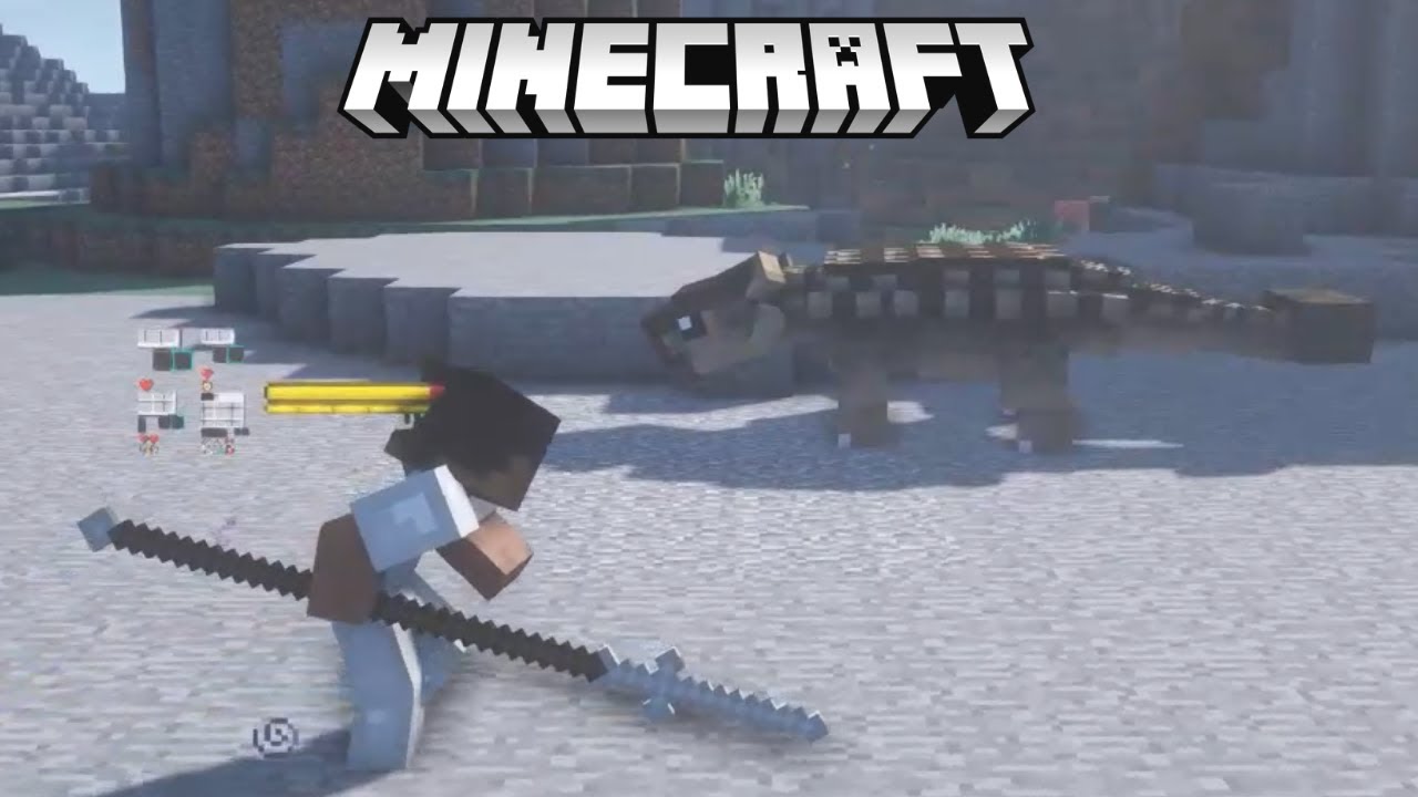 Minecraft Steve VS Armored Dinosaur (Epic Fight) / Minecraft Battle ...