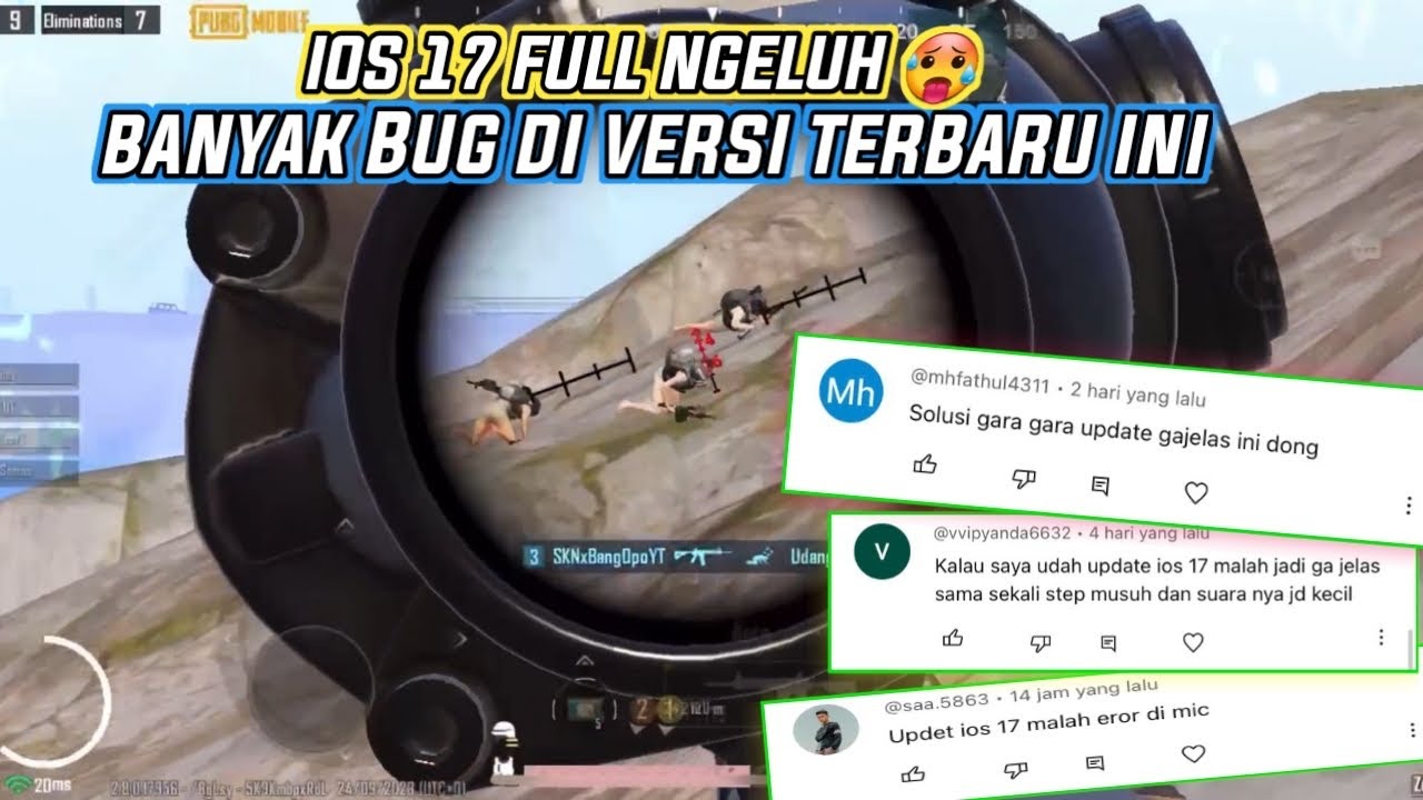 NYESEL IOS 17 BANYAK BUG ?? IPHONE XR SETELAH UPDATE IOS PUBG MOBILE - YouTube