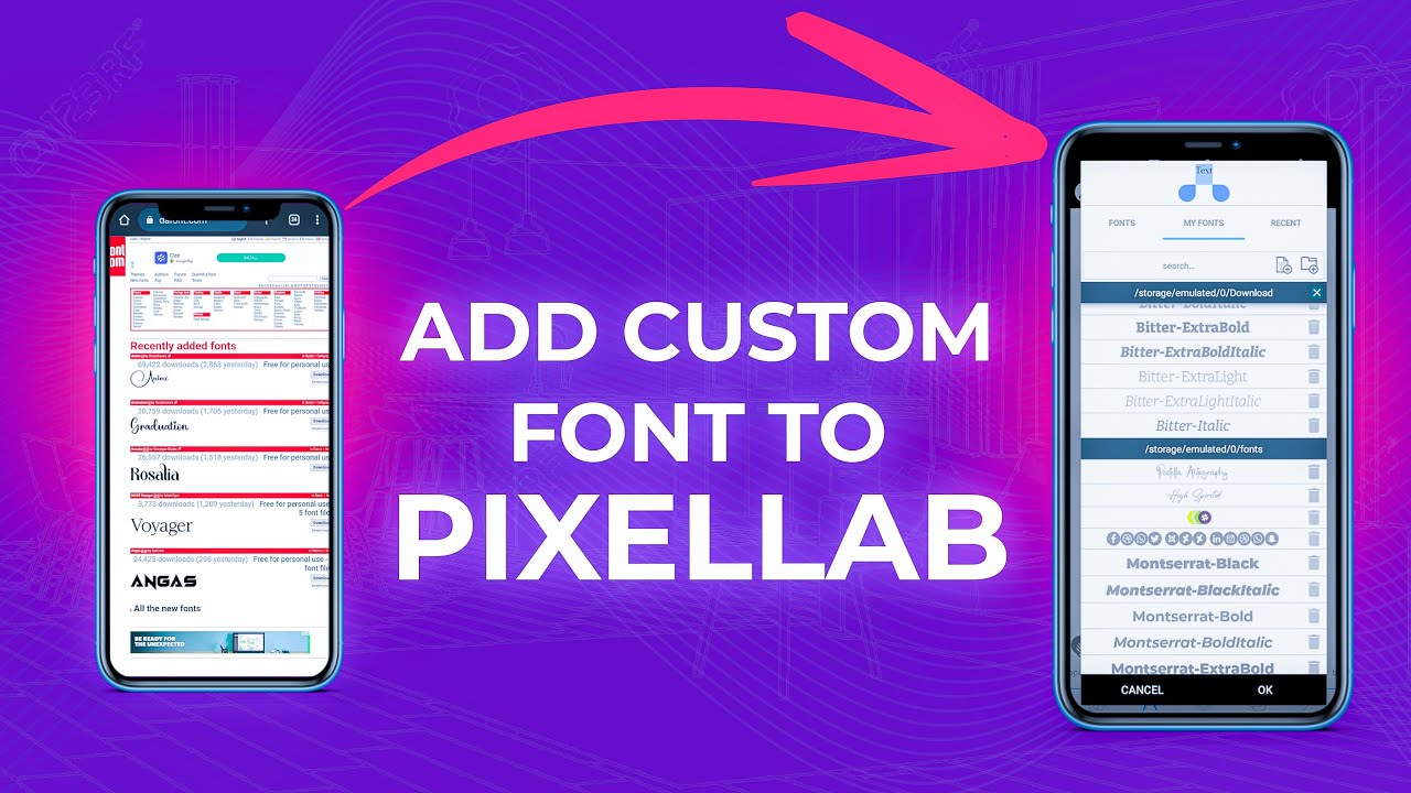 HOW TO ADD CUSTOM FONT TO PIXELLAB - PIXELLAB TUTORIAL - YouTube