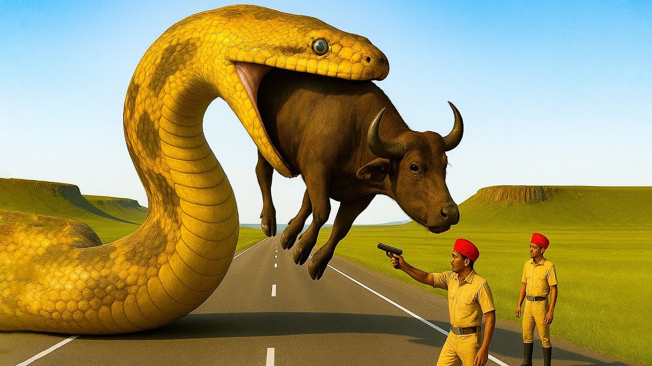 Brave Rescue Team Saves a Lonely Cow Trapped in a Deadly Giant Python ...