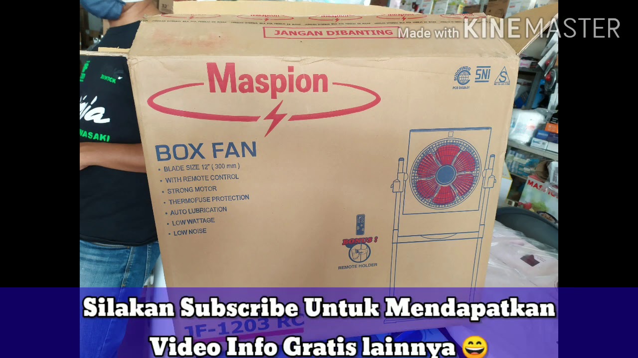 Kipas Angin MASPION Box Fan Jf-1203RC - YouTube