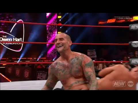 CM Punk Owen Hits GTS on Ricky Starks Hart Cup Tournament Finals Match at AEW Collision 15 July ...