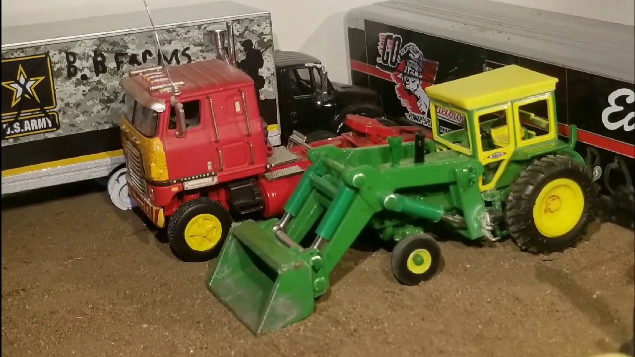 1/64 Custom John Deere 4020 with loader 3 point and cab - YouTube
