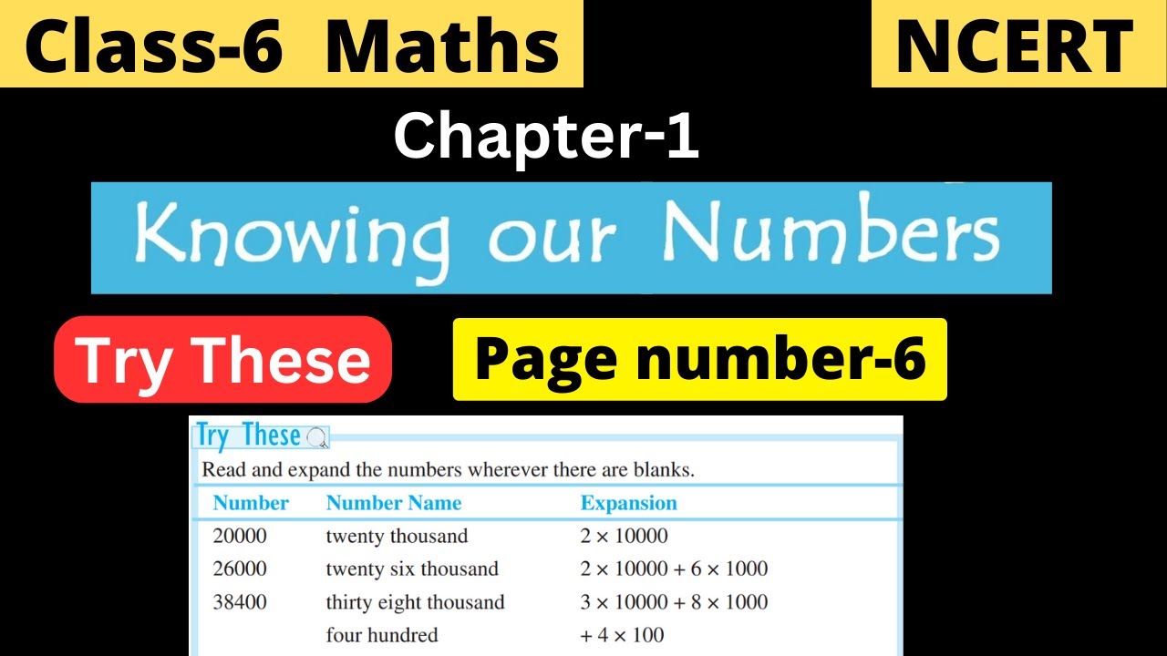 Try These page number 6 Solved | Class 6 Maths NCERT Chapter 1 Knowing ...