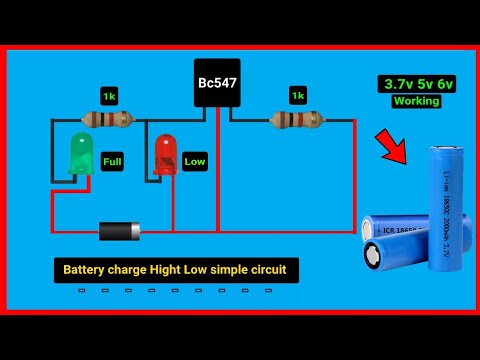 3.7volt battery full low charge simple circuit