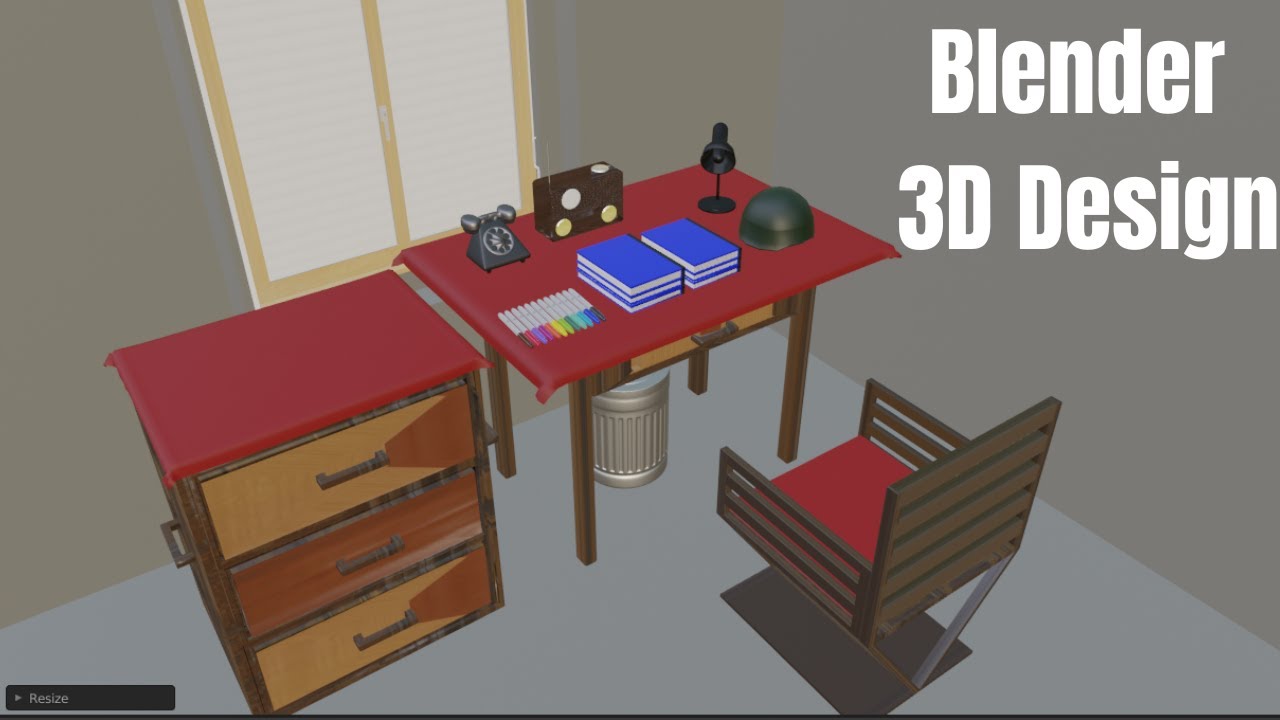 "Blender 3D 1945 Military Camp and Table Setup Modeling and Texturing ...