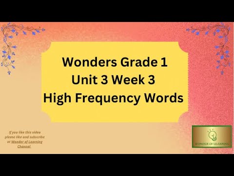 Wonders Grade 1 High Frequency Words Unit 3 Week 3 - YouTube