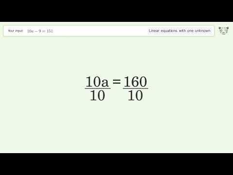 Solve 10a-9=151: Linear Equation Video Solution | Tiger Algebra - YouTube