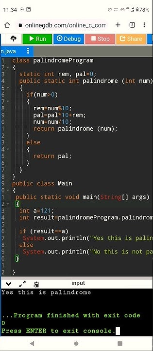 Check Number Whether It Is Palindrome Or Not Using Recursion In Java Coding Computerscience