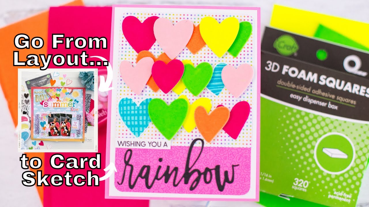 How to Turn a Layout Into an A2 Card Sketch & Card with Deco Foil Flock ...