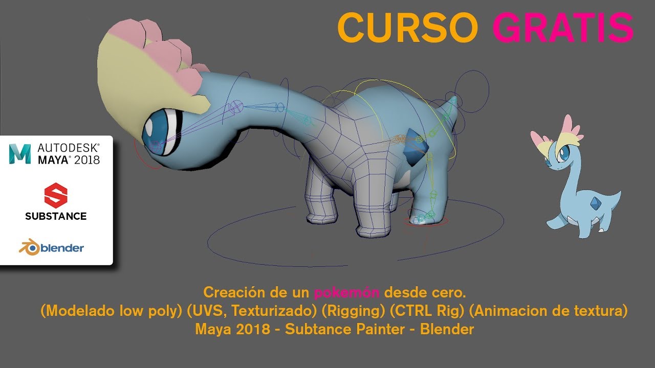 CURSO COMPLETO DE CREACIÓN DE UN POKEMÓN EN AUTODESK MAYA 2019 - YouTube