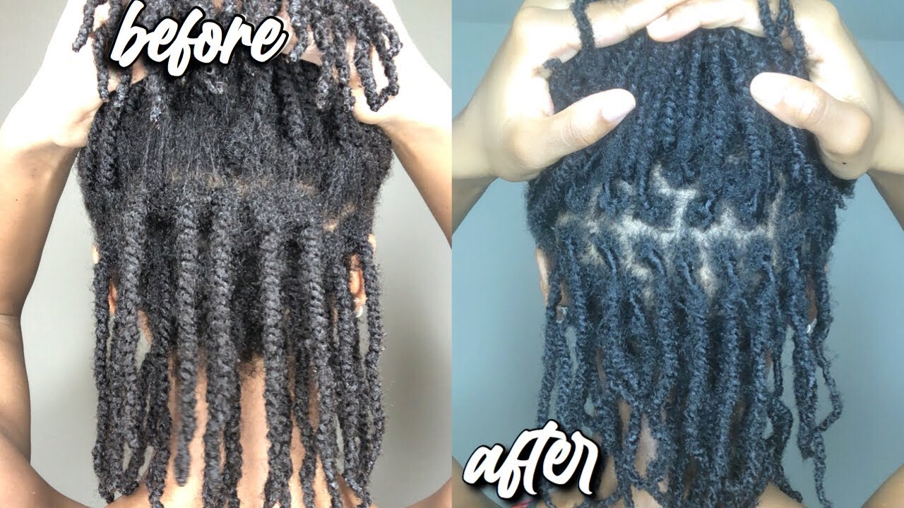 First Retwist on Starter Locs | 1 Month Update | Two Strand Twists 4C ...