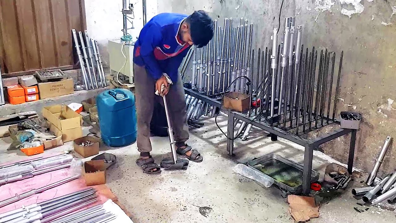 Amazing Process of Making Motorcycle Front Shock Absorbers - YouTube