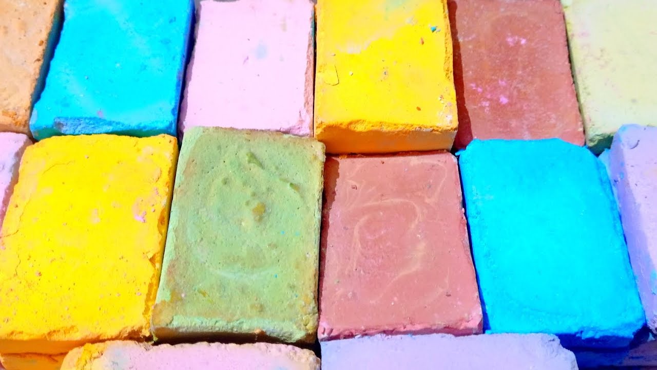 Multi colour gym chalk | oddly satisfying asmr #gymchalk - YouTube