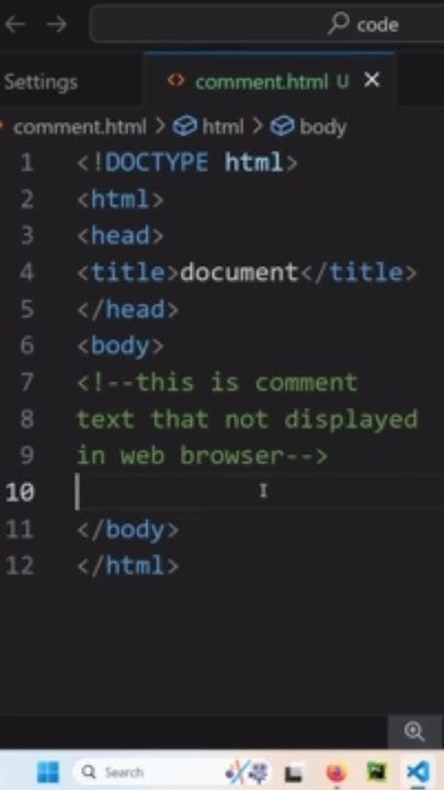 Comment Tag In Html Programming Htmlacademy Comment Htmltags Shorts Youtubeshorts Youtube