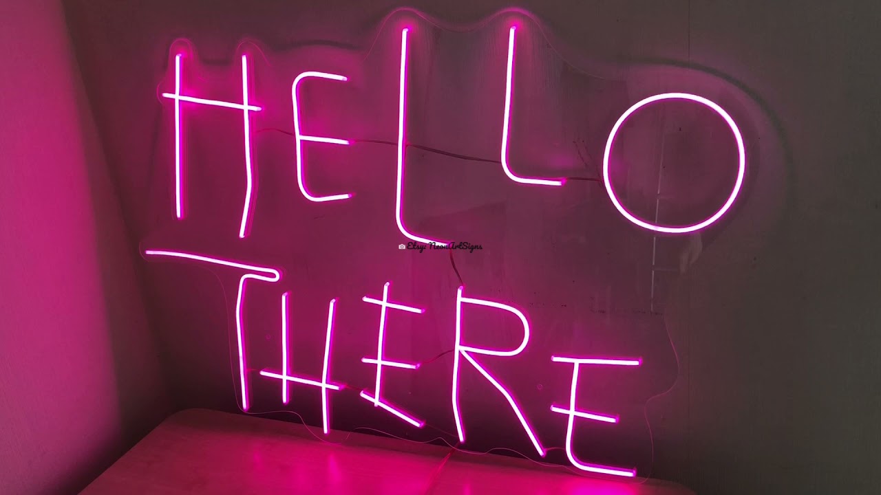 Neon Sign Hell Here Neon Light, Hello There Led Sign Custom Neon Sign ...