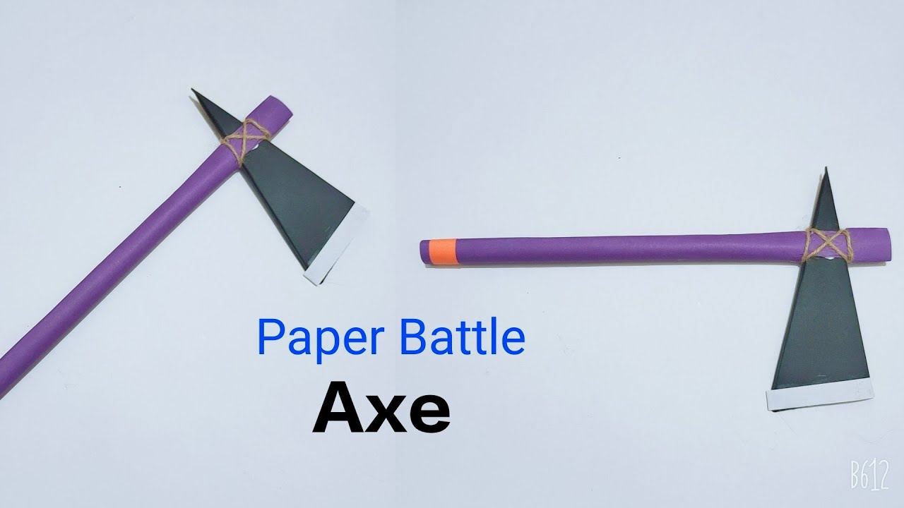 Paper battle Axe | How to make a paper battle Axe | origami paper ...
