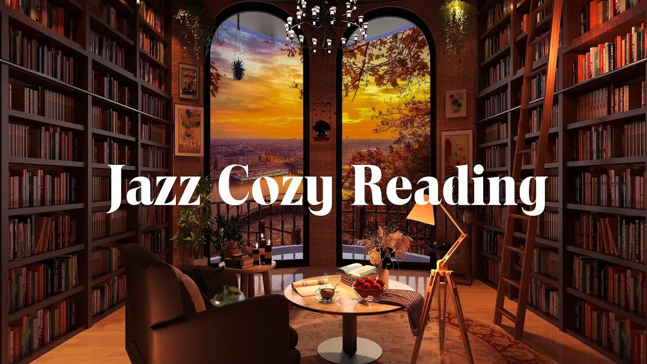 Cozy Reading Nook Ambience With Slow Piano Jazz Music In Autumn Evening ...