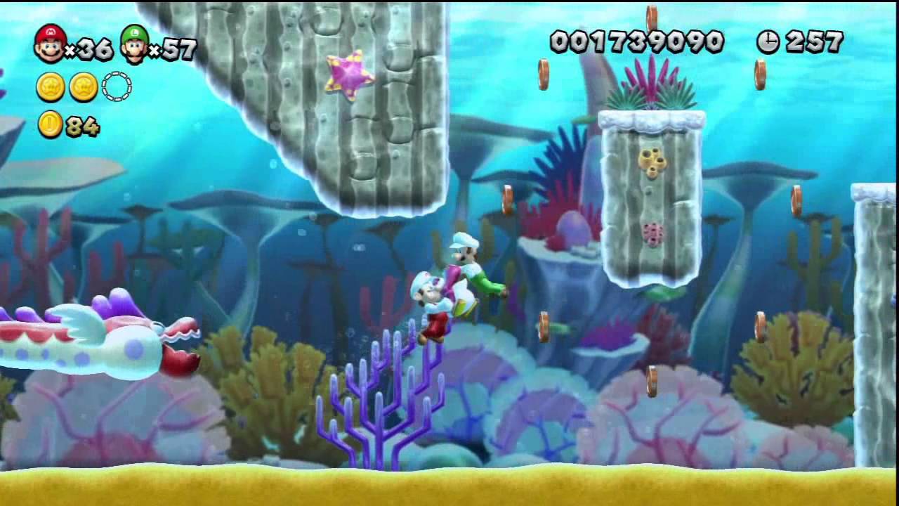 New Super Mario Bros. U - Mer Mentalo - 3-5 : Repaire de Dranguille ...