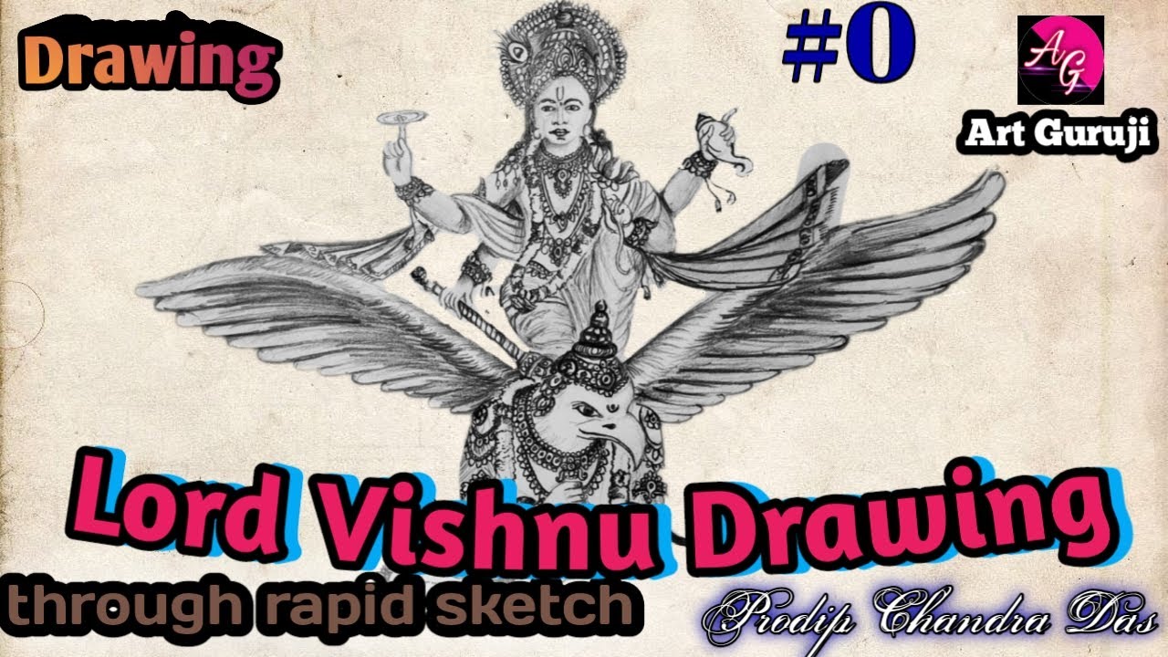 How to draw a beautiful pencil_shading sketch of lord Vishnu / lord ...