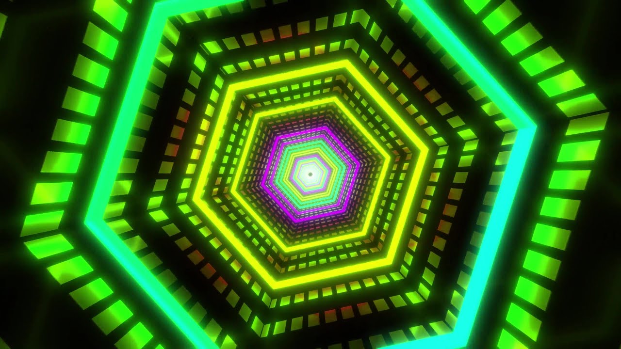 1 Hour Abstract Background Video 4k Neon Lights Tunnel VJ LOOP Relaxing ...