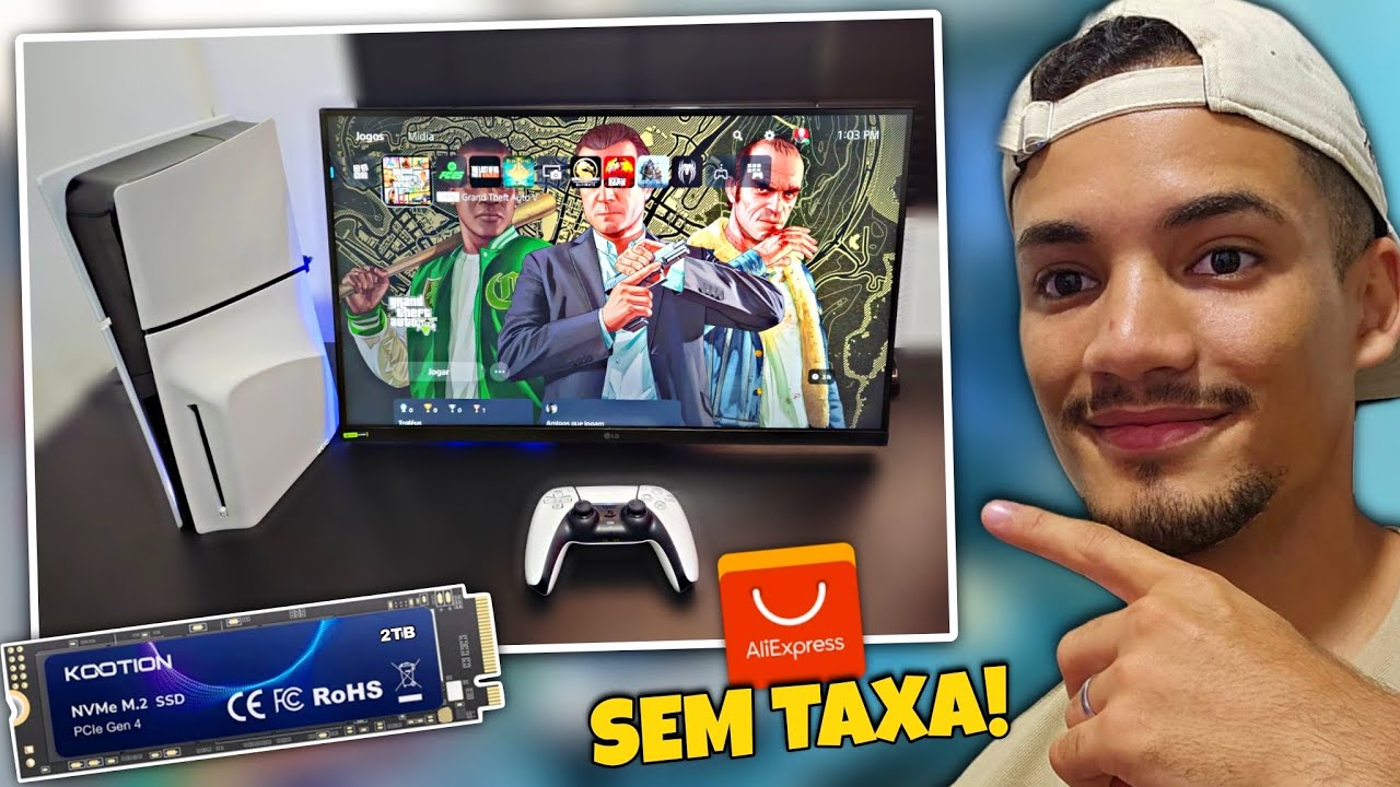 TUNEI MEU SETUP GAMER DE PS5 COM SSD BARATO !!! KOOTION X16 Plus - YouTube