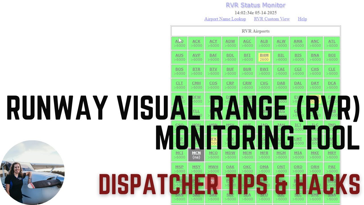 FAA National Airspace System NAS RVR Runway Visual Range Monitoring ...