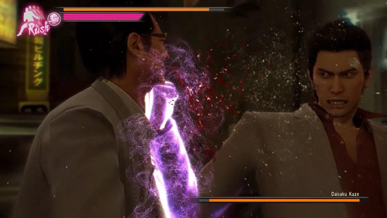 Kuze Battles (1,3,5) with new QTE/Heat Actions, No Damage - Yakuza Zero ...