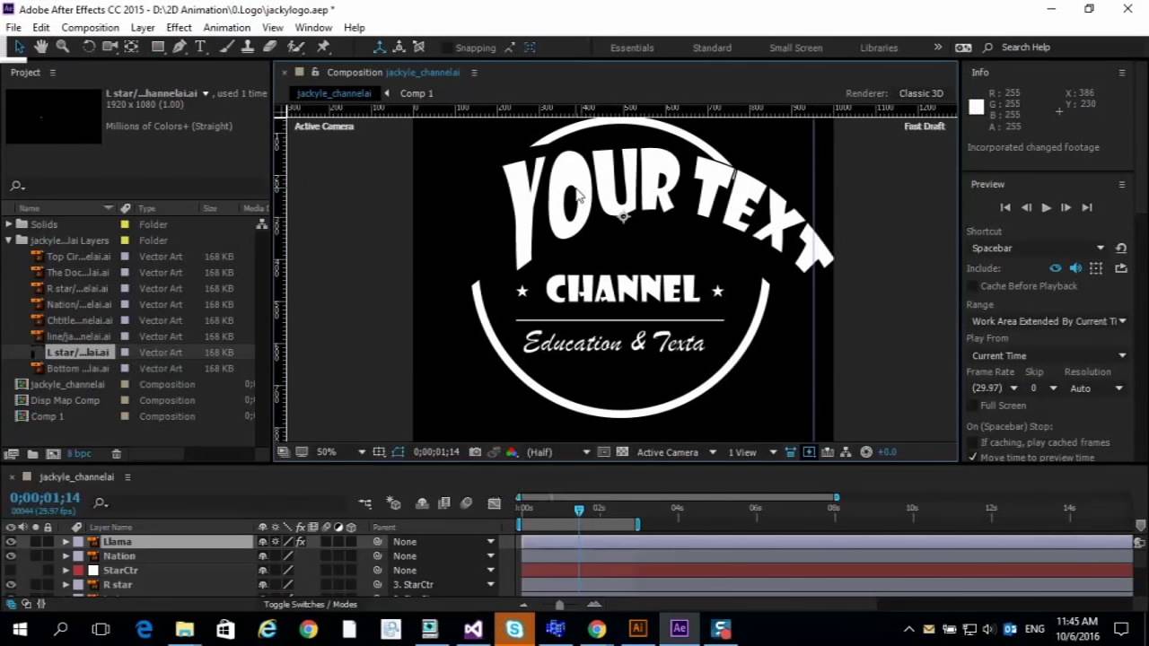 After Effect Tutorial How to make animation logo [JACKY LE CHANNEL ...