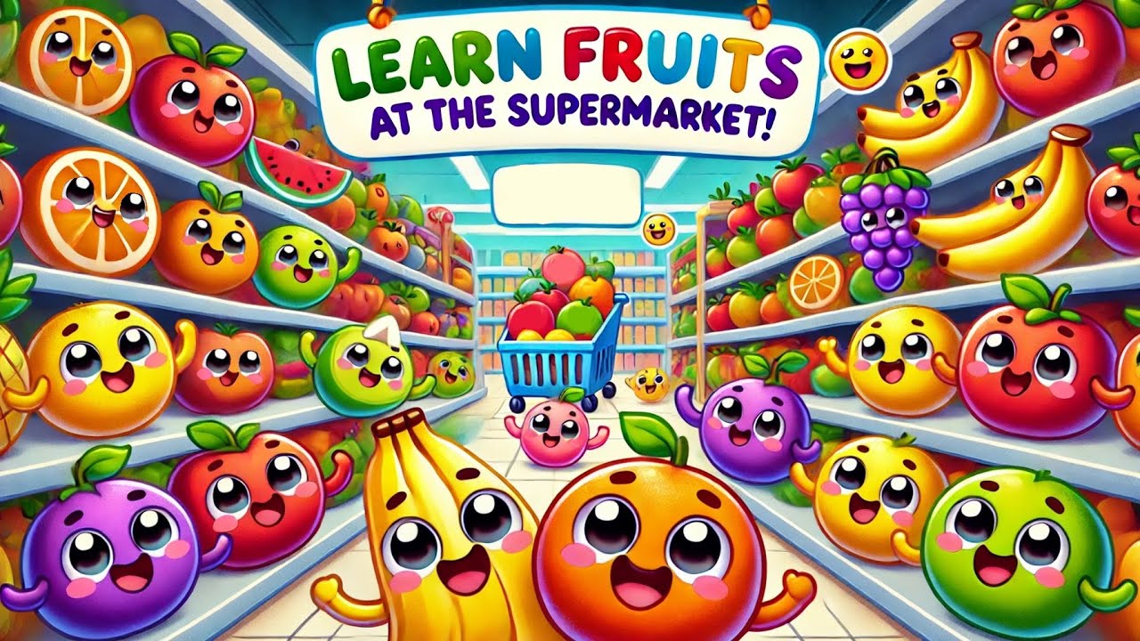 🍎🍌 Supermarket Fruit Adventure! 🛒🍇 Learn & Explore! 🌟🍉 - YouTube