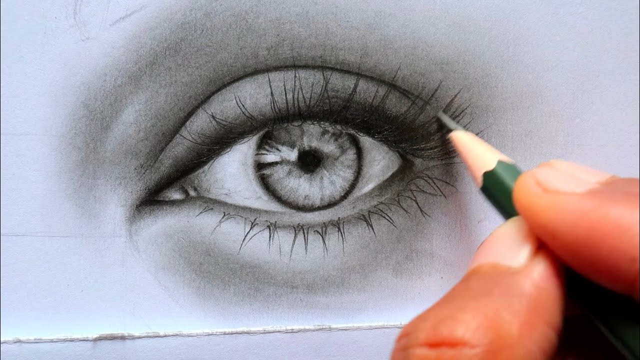 How To Draw Realistic Eye | How To Shade Eye | Step By Step | Eye ...