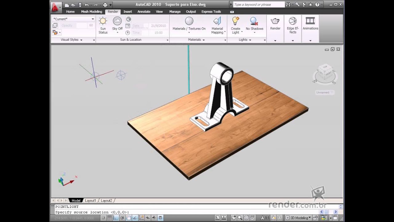 Lighting concepts in AutoCAD - Types of lighting - M4A1 - YouTube