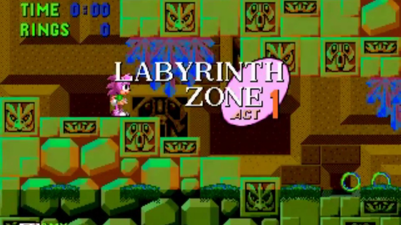 Sonic the Hedgehog 1 Labyrinth Zone Act 1 (Amy Rose) - YouTube