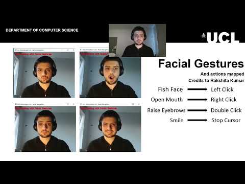UCL MotionInput 3 - Facial Navigation Part 2 - Nose and Eye Gaze, with federated speech