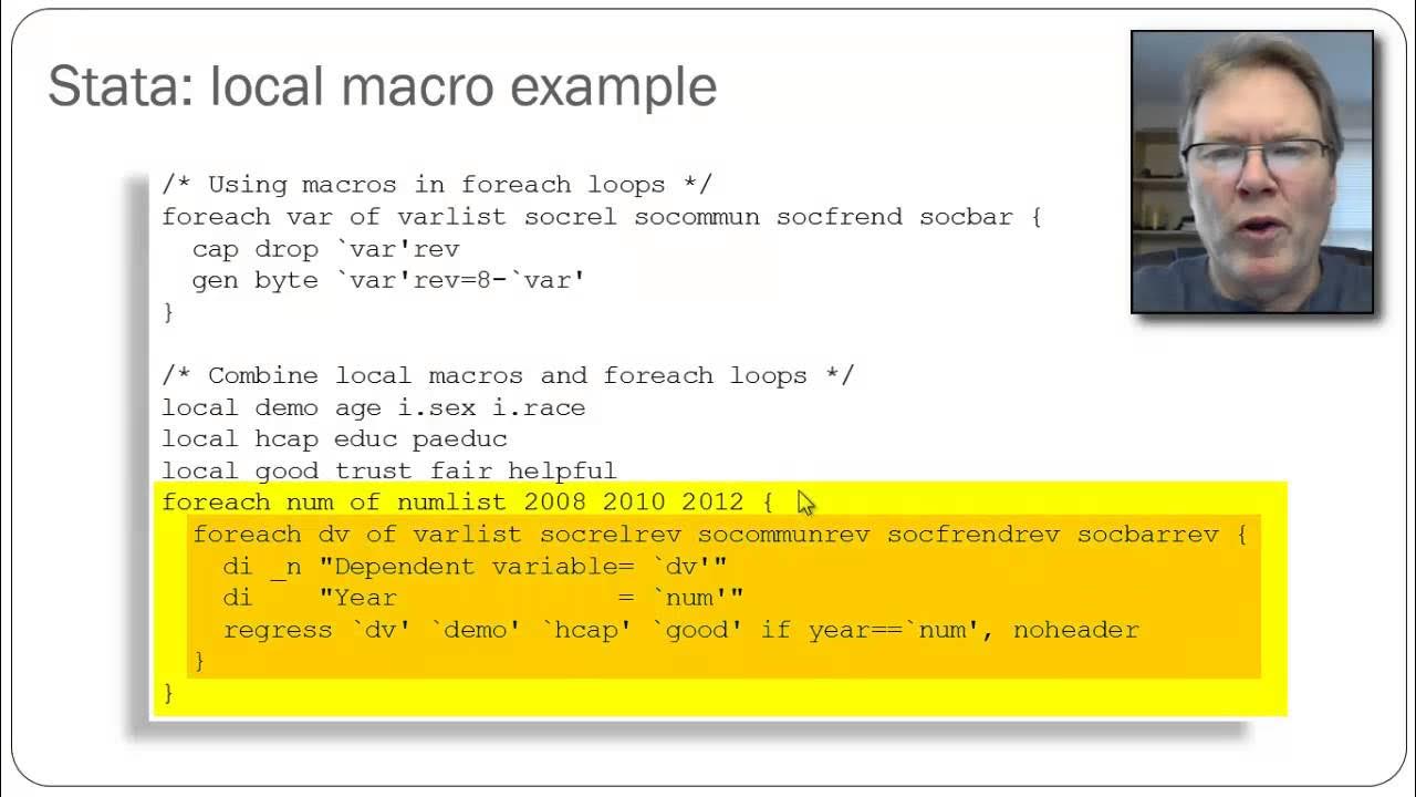 Using local macros in a foreach loop - YouTube