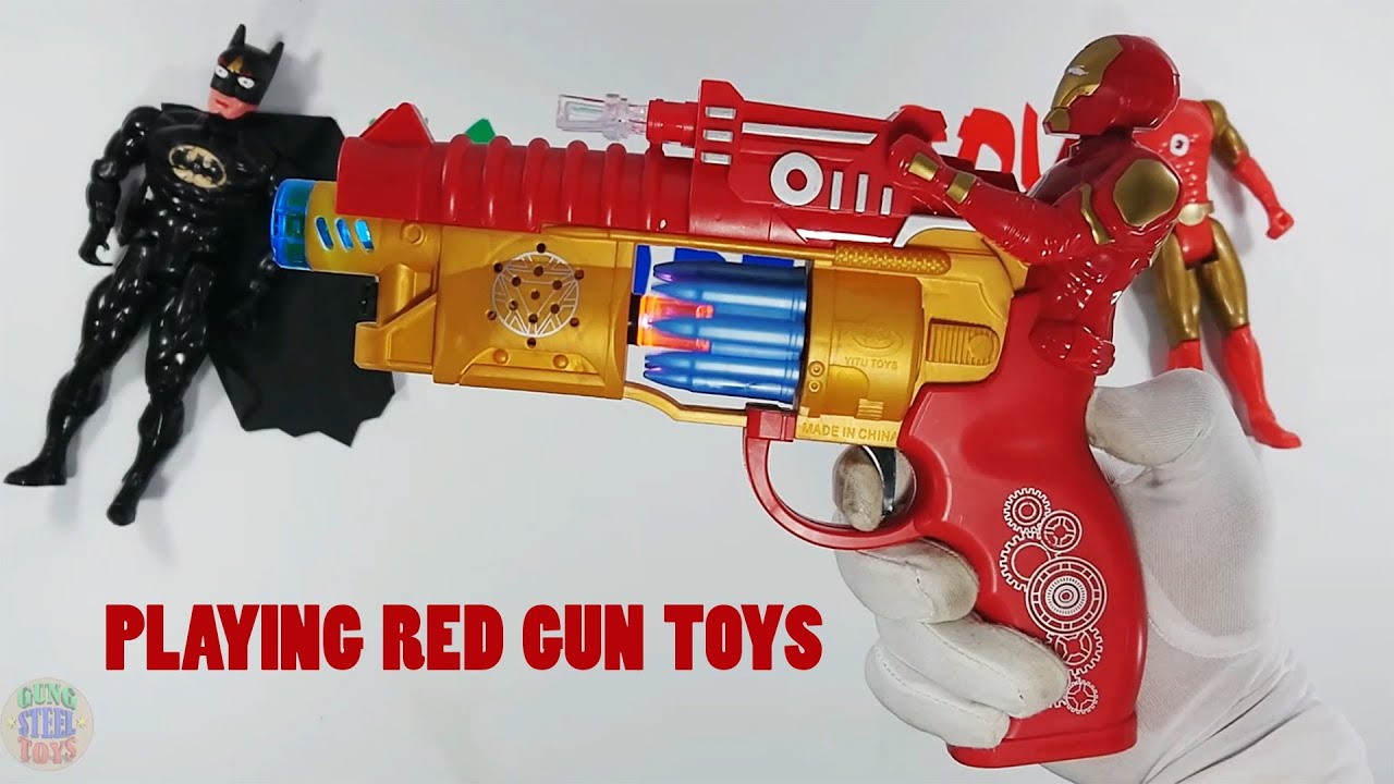 Playing Red Gun Toys - YouTube
